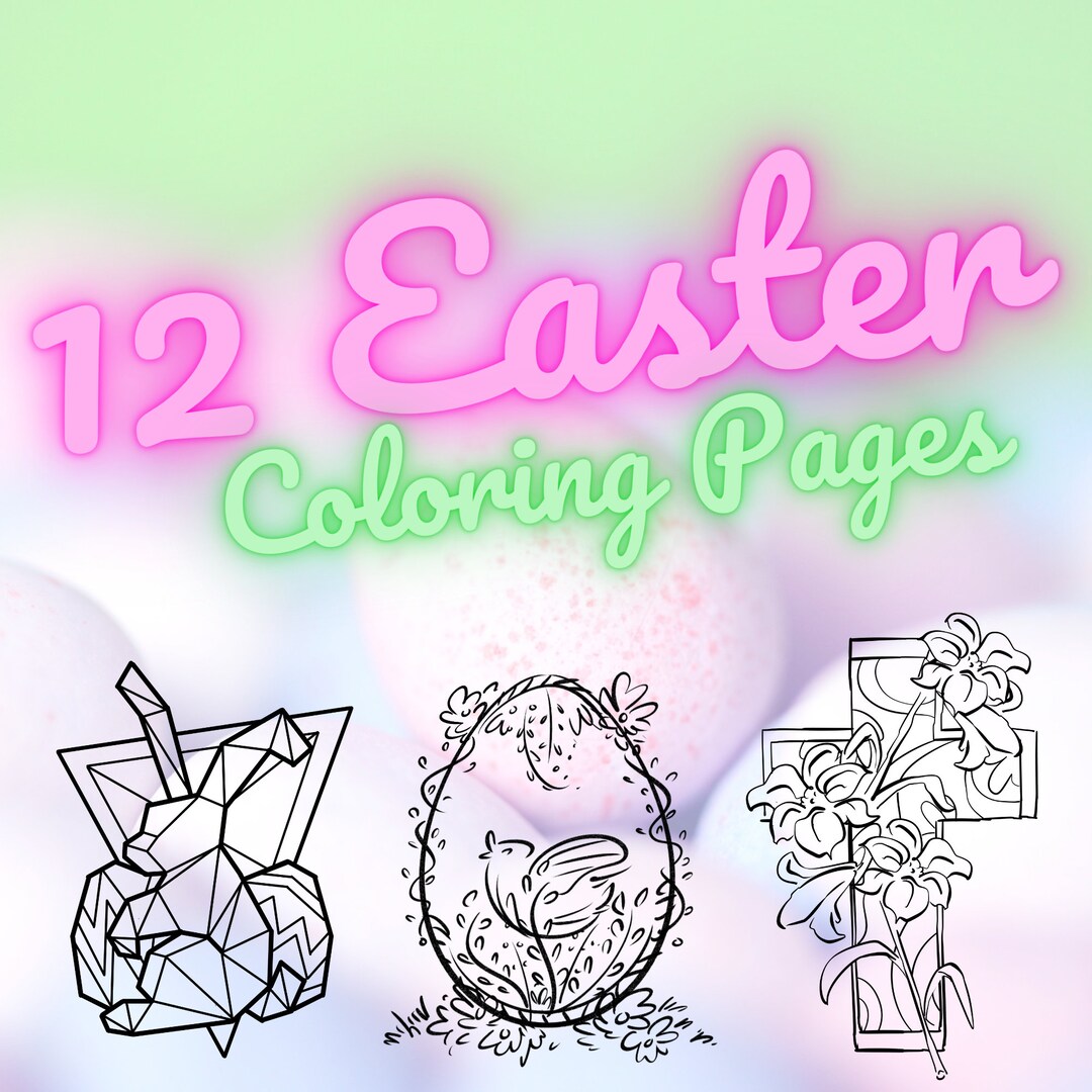 Easter Coloring Page Digital/instant Download - 12 Different Designs - Etsy