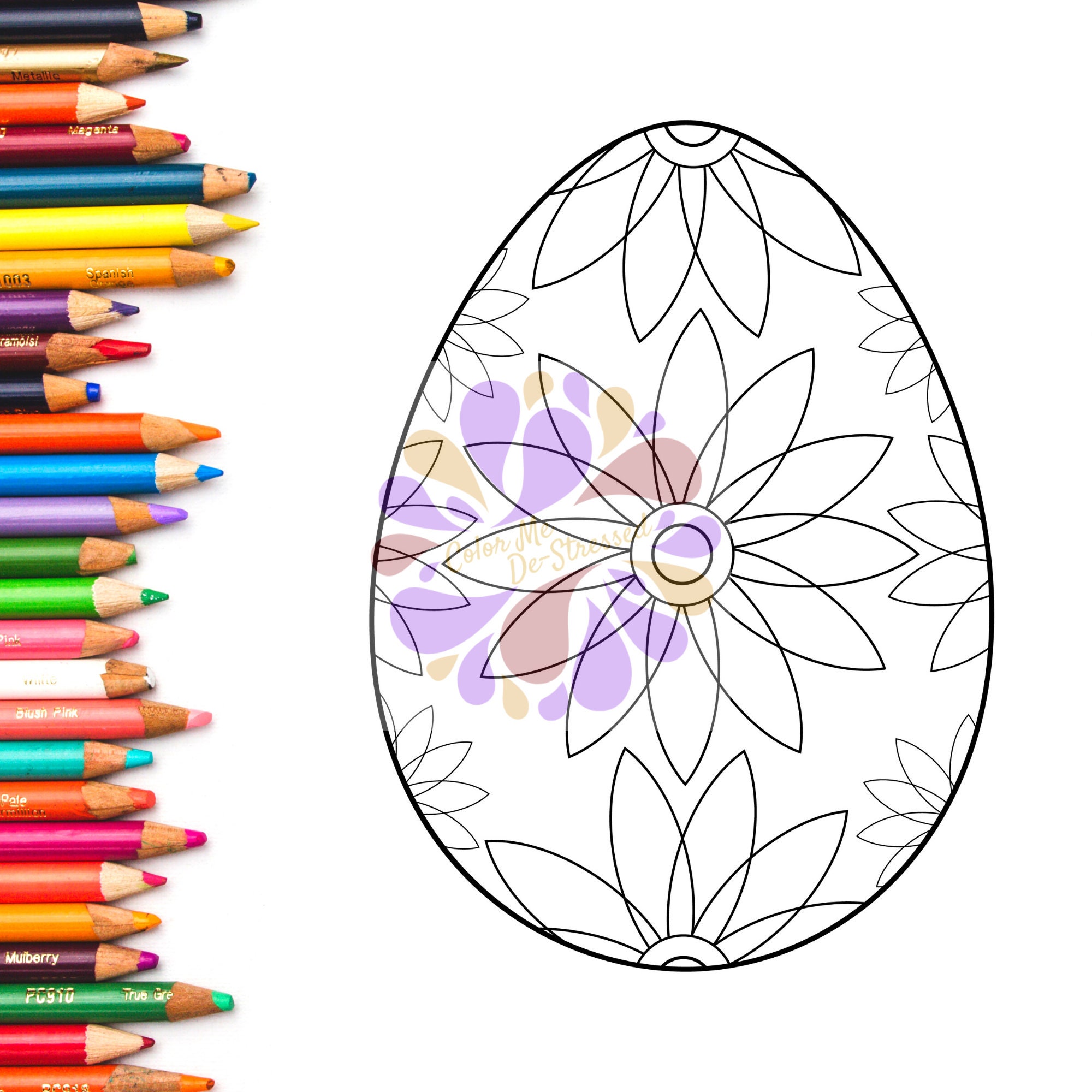 Color Your Own Easter Egg Coloring Page Digital/instant Download - 25 ...