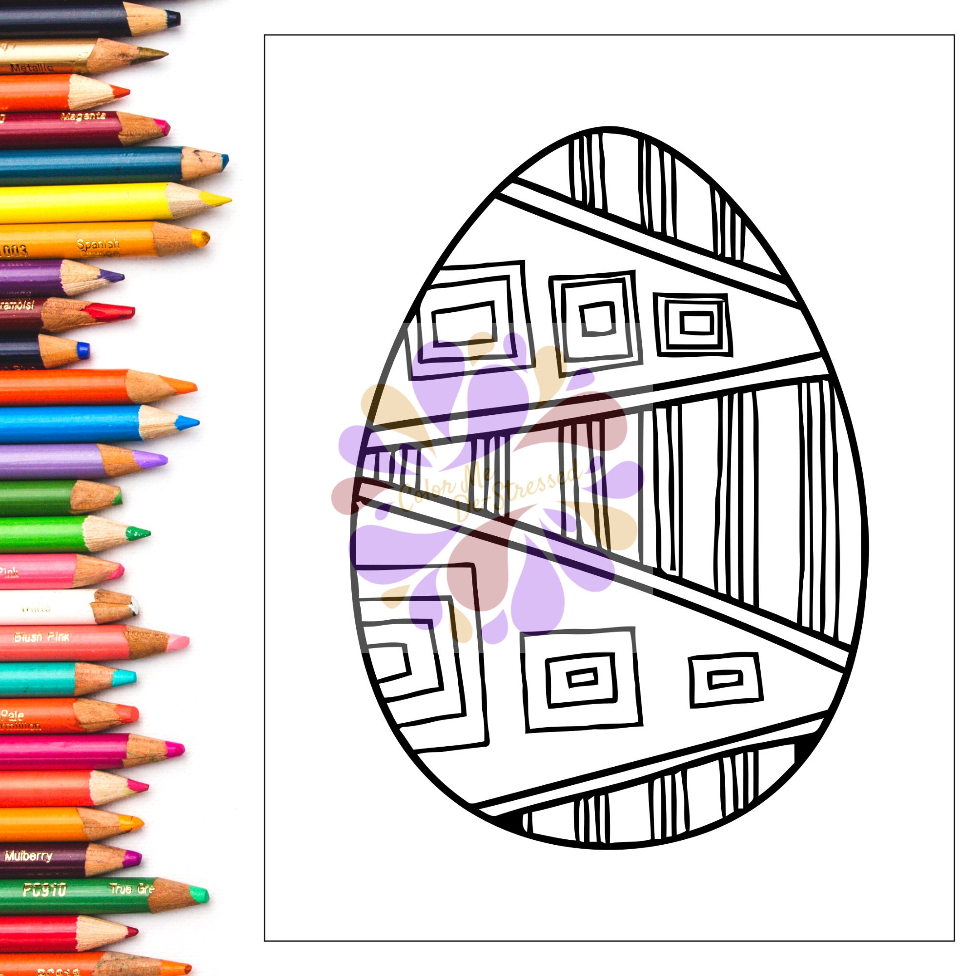 Mandala & Floral Easter Egg Coloring Page Digital/instant Download - 12 ...
