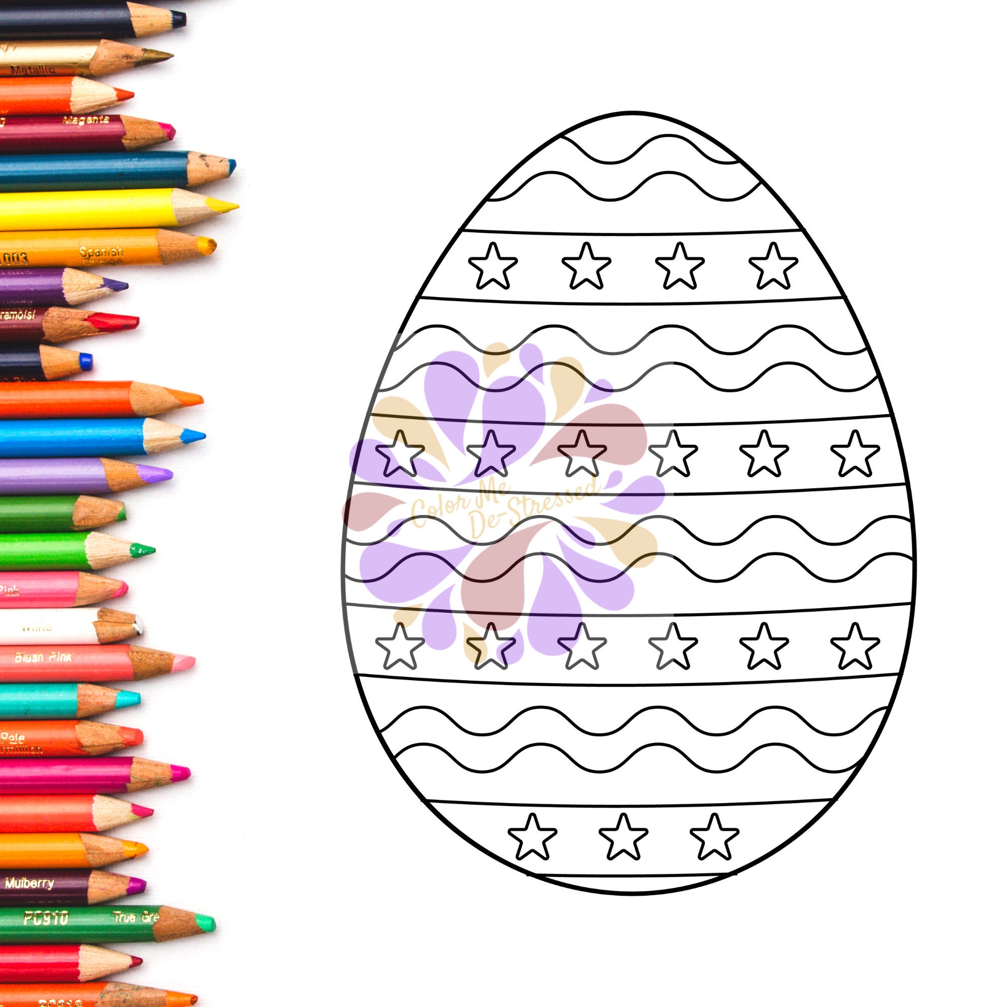 Color Your Own Easter Egg Coloring Page Digital/instant Download - 25 ...