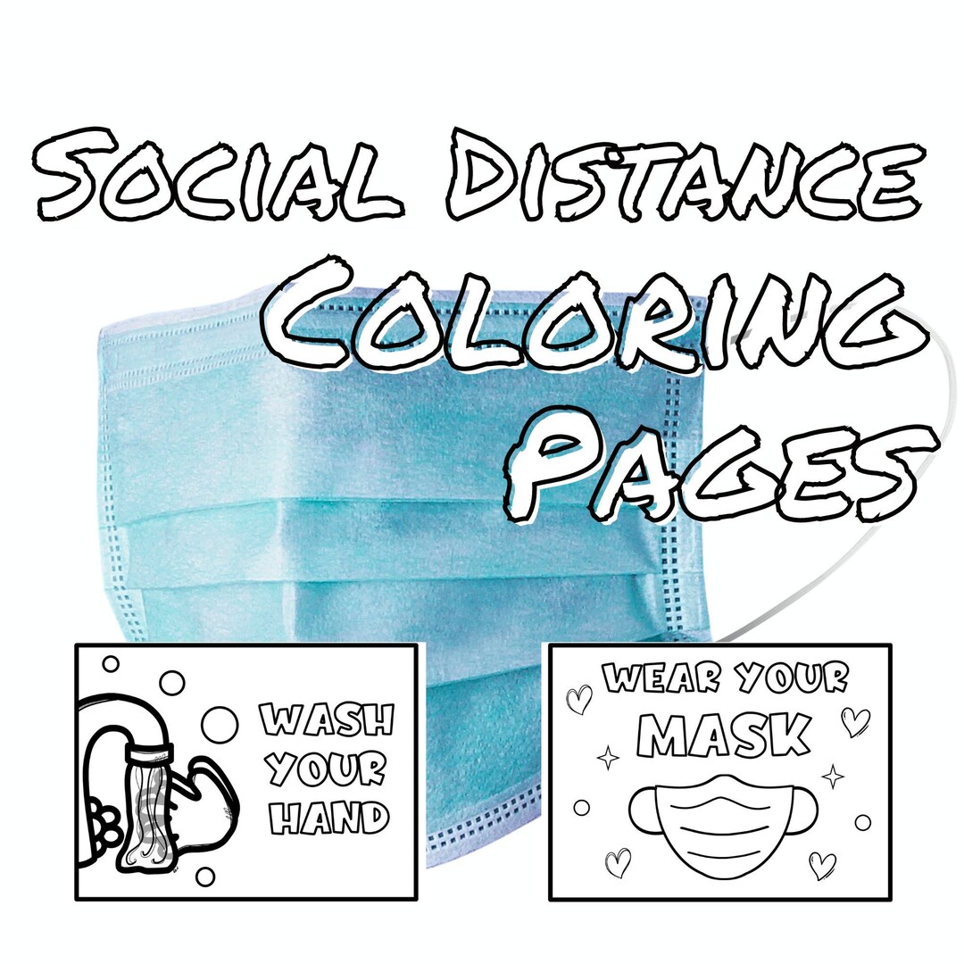 Social Distancing Coloring Pages - Etsy