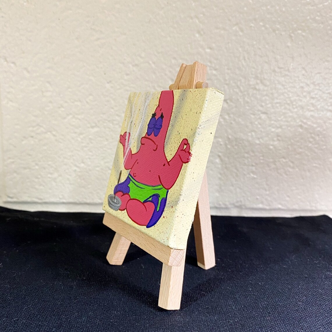 Meditation Patrick Painting Spongebob Mini Painting | Etsy