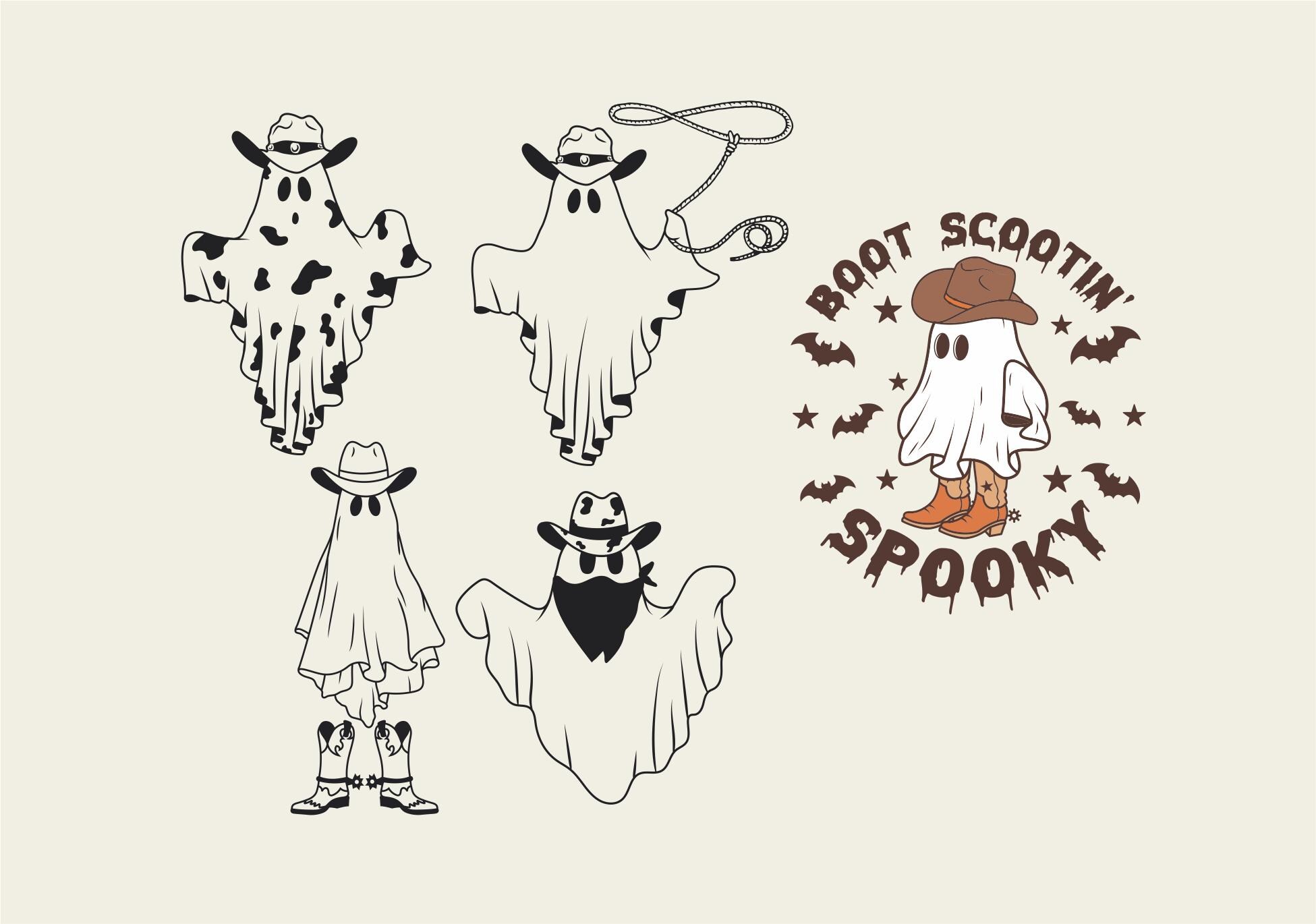Cowboy Ghost Svg Cute Halloween Svg Halloween Svg Cowboy Halloween Svg ...