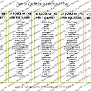 Books of the Bible Bookmarks (10) Printable Bookmarks - Digital ...