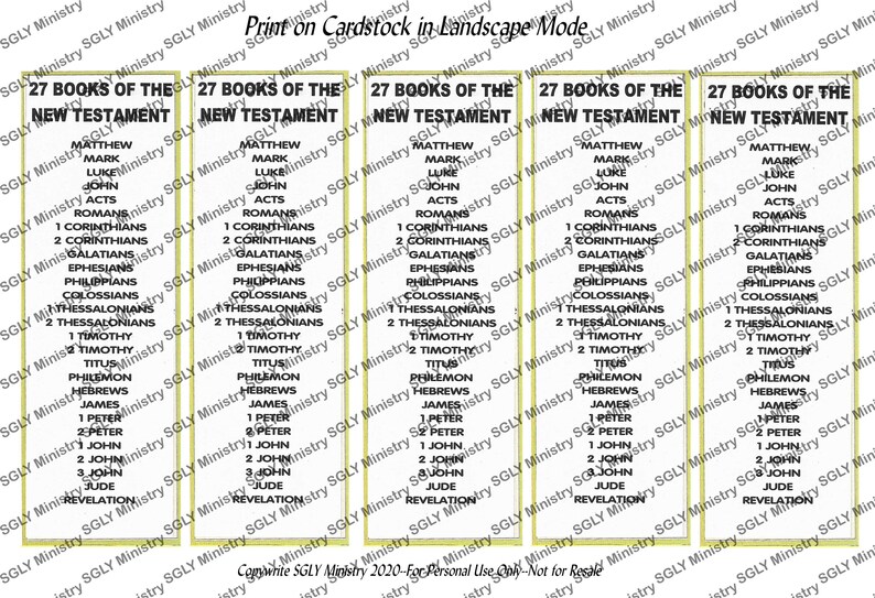 Books of the Bible Bookmarks (10) Printable Bookmarks - Digital ...