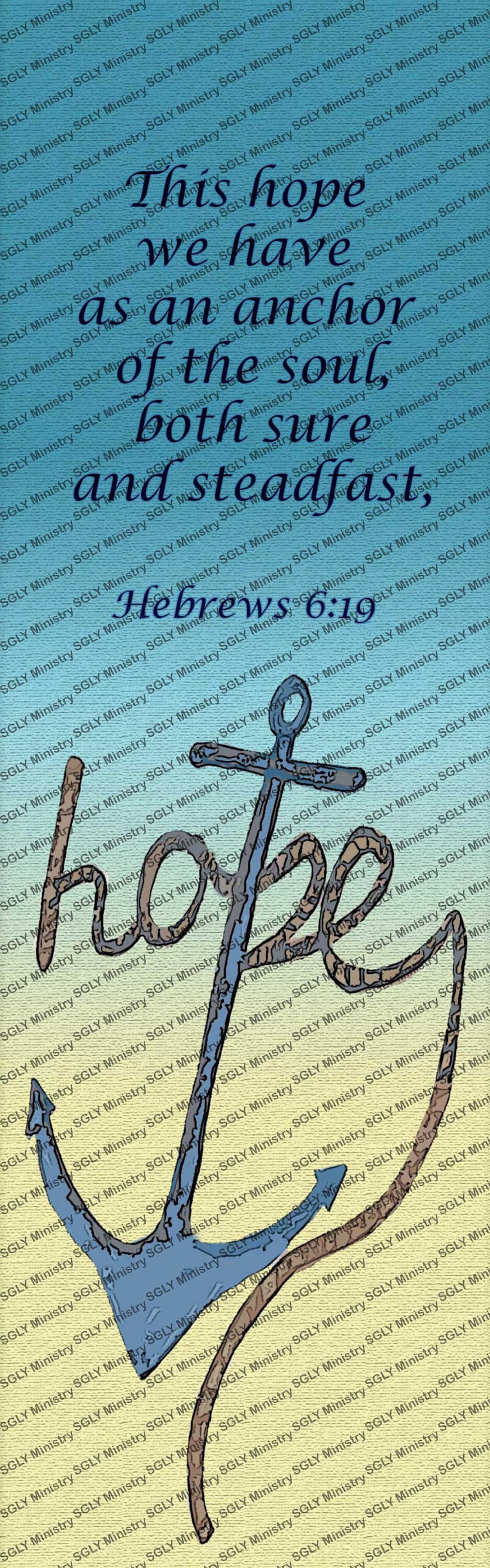 Hope Anchor Bookmarks Five (5) Printable Bookmarks With Hebrews 6:19 ...