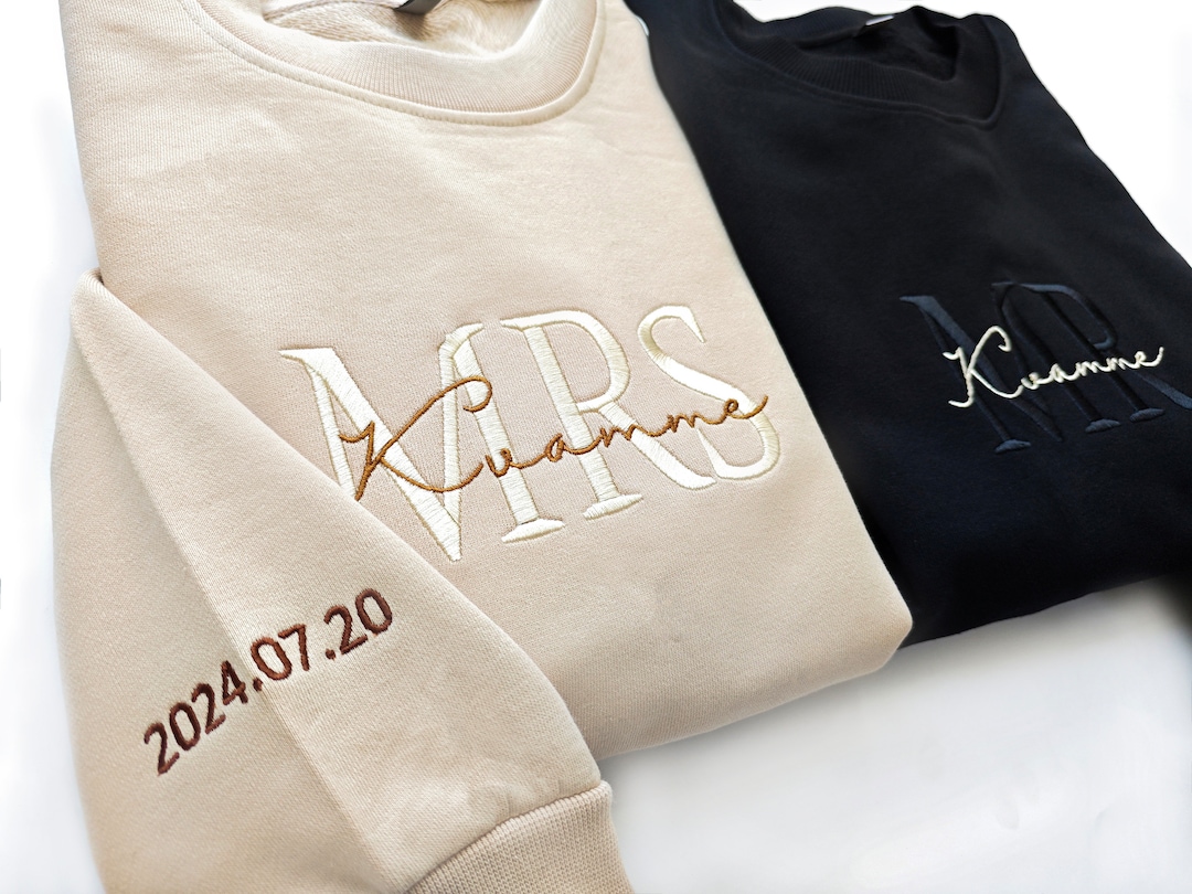Custom Mrs. Embroidered Sweatshirt, Gift for Future Mrs & Mr Engagement ...