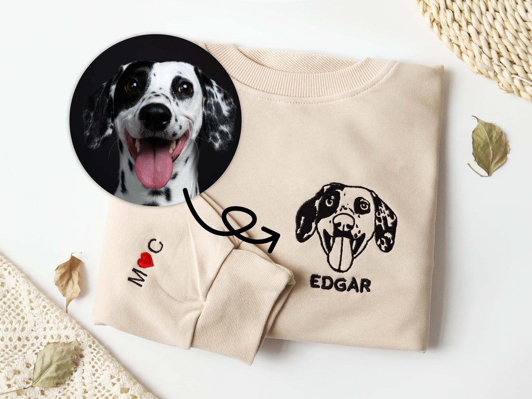 Custom Dog Portrait Sweatshirt,personalized Pet Face and Pet Name ...