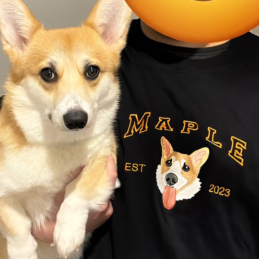 Custom Dog Face Hoodie From Your Photo, Varsity Custom Embroidered Dog ...