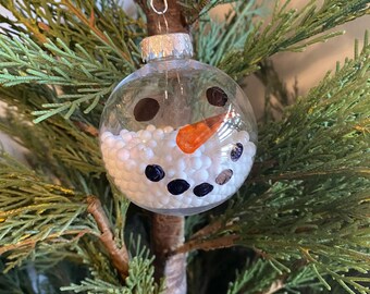 Plastic Snowman Ornament With Small Snowballs - Etsy