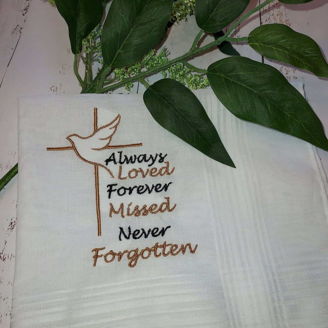 Memorial Handkerchief for Comfort | Remembrance | White Hankey ...