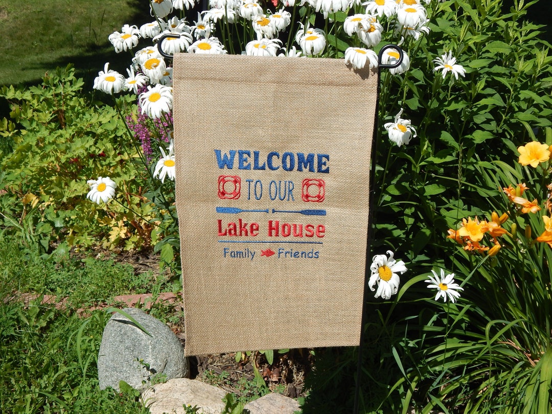 Lake House Garden Flag | Lake Life | Welcome | Welcome to Our Lake Home ...