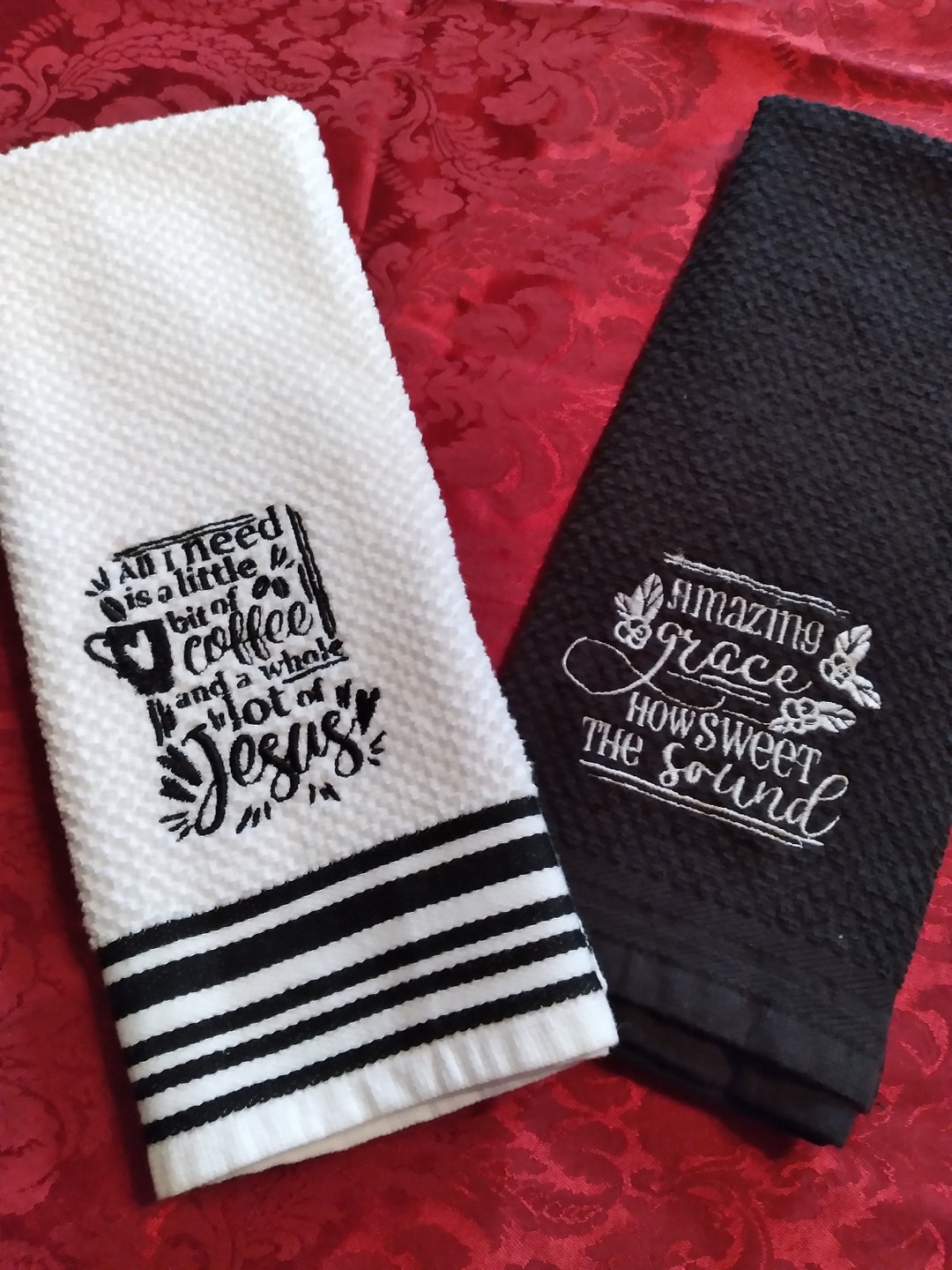 Embroidered Kitchen Towels | Faith | Spiritual | Kitchen Decoration ...