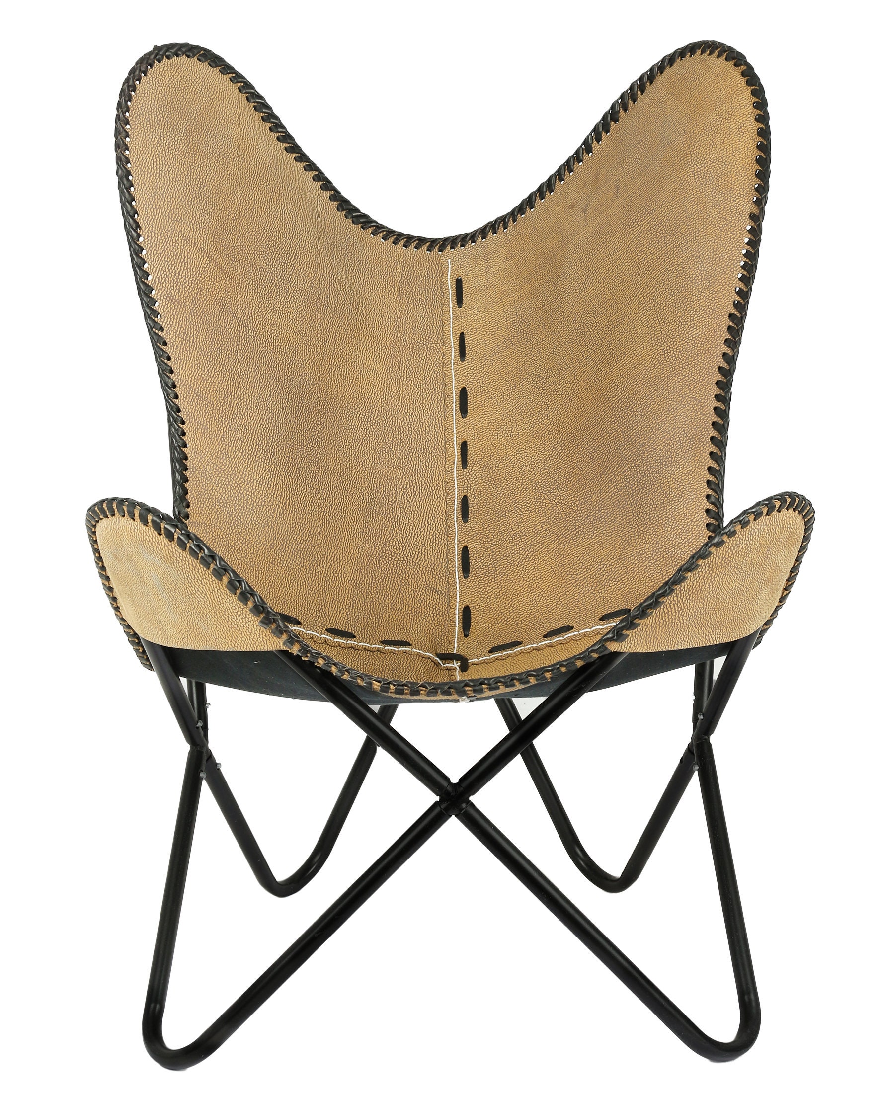 Handmade Leather Living Room Butterfly Chair Genuine Indian BKF Chair ...