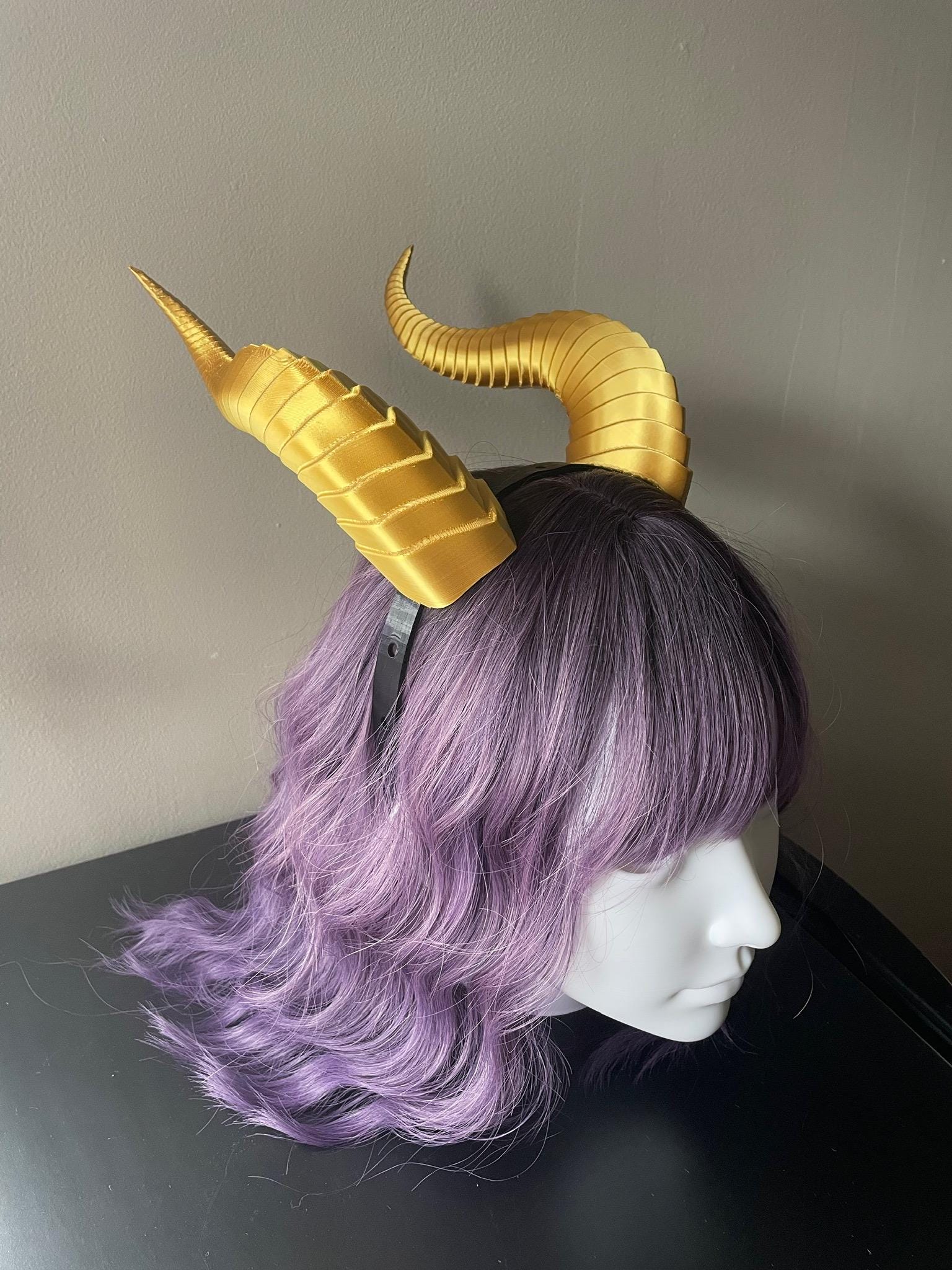 Dragon Horns Headband - 3D Printed Fantasy Cosplay & Halloween Costume ...