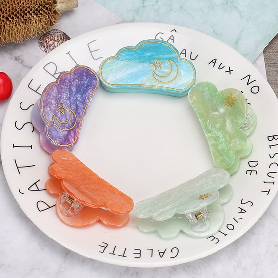 Cloud Shape Hair Clip Claw Sun Moon Pattern Hair Claw - Etsy