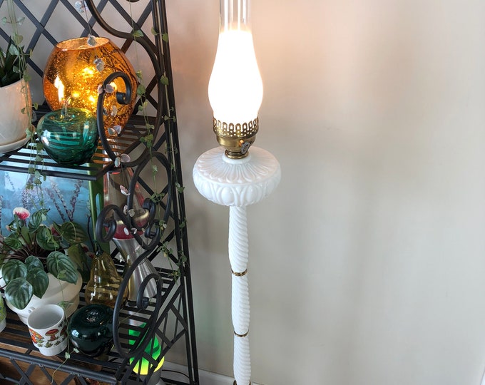 Vintage Milk Glass Floor Lamp White Milk Glass Floor Lamp Vintage Floor Lamp Milk Glass Floor