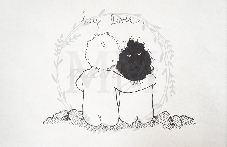 Nakey: Hey Lover Doodle , Digital Download, Valentines Card - Etsy