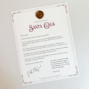 Santa Letter Personalized Vintage Style Wax Seal Christmas Letter for ...