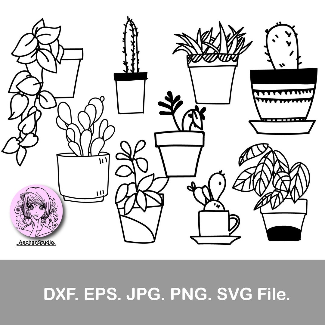 Potted Plants SVG, Gardening, Garden, SVG and PNG File - Etsy