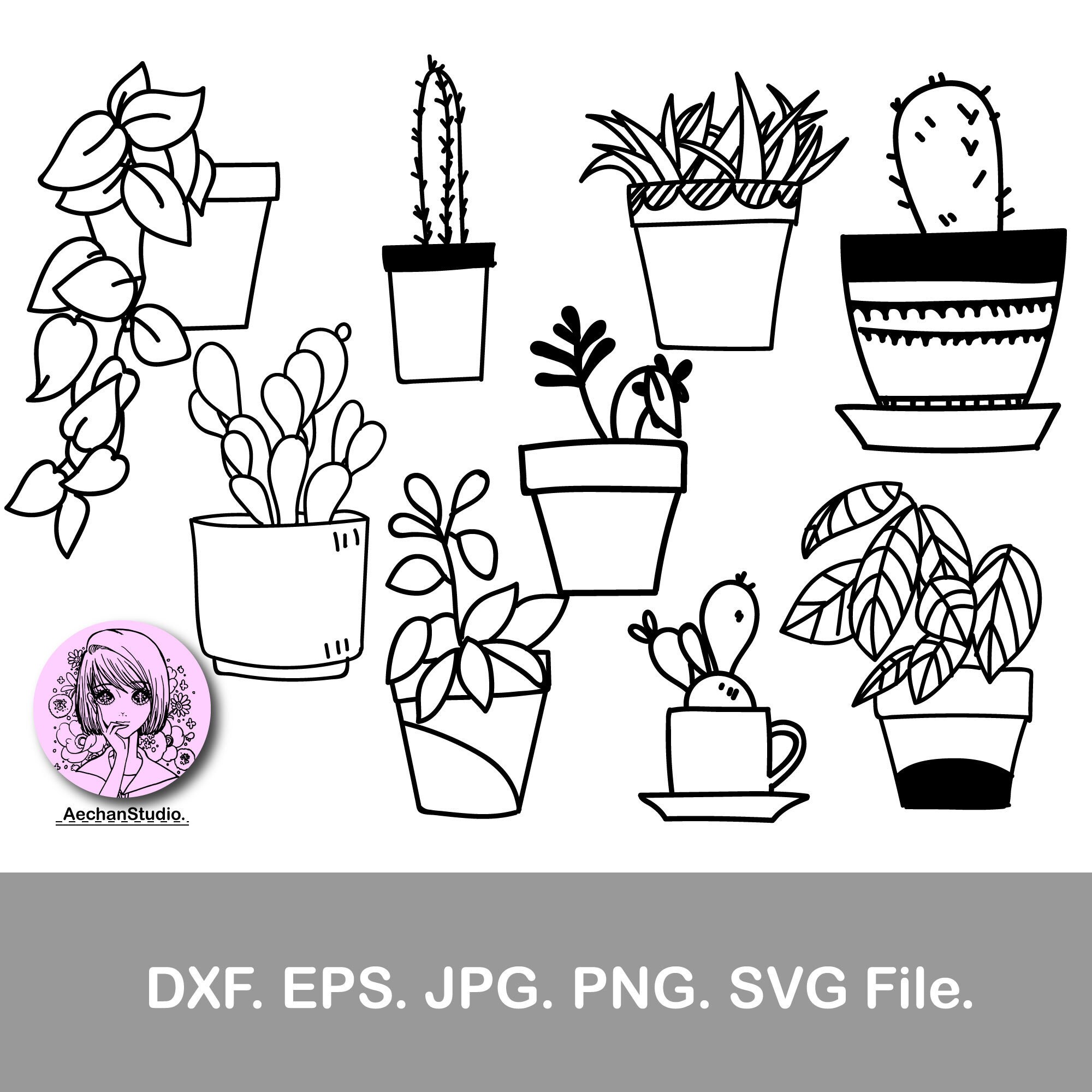 Potted Plants SVG, Gardening, Garden, SVG and PNG File - Etsy
