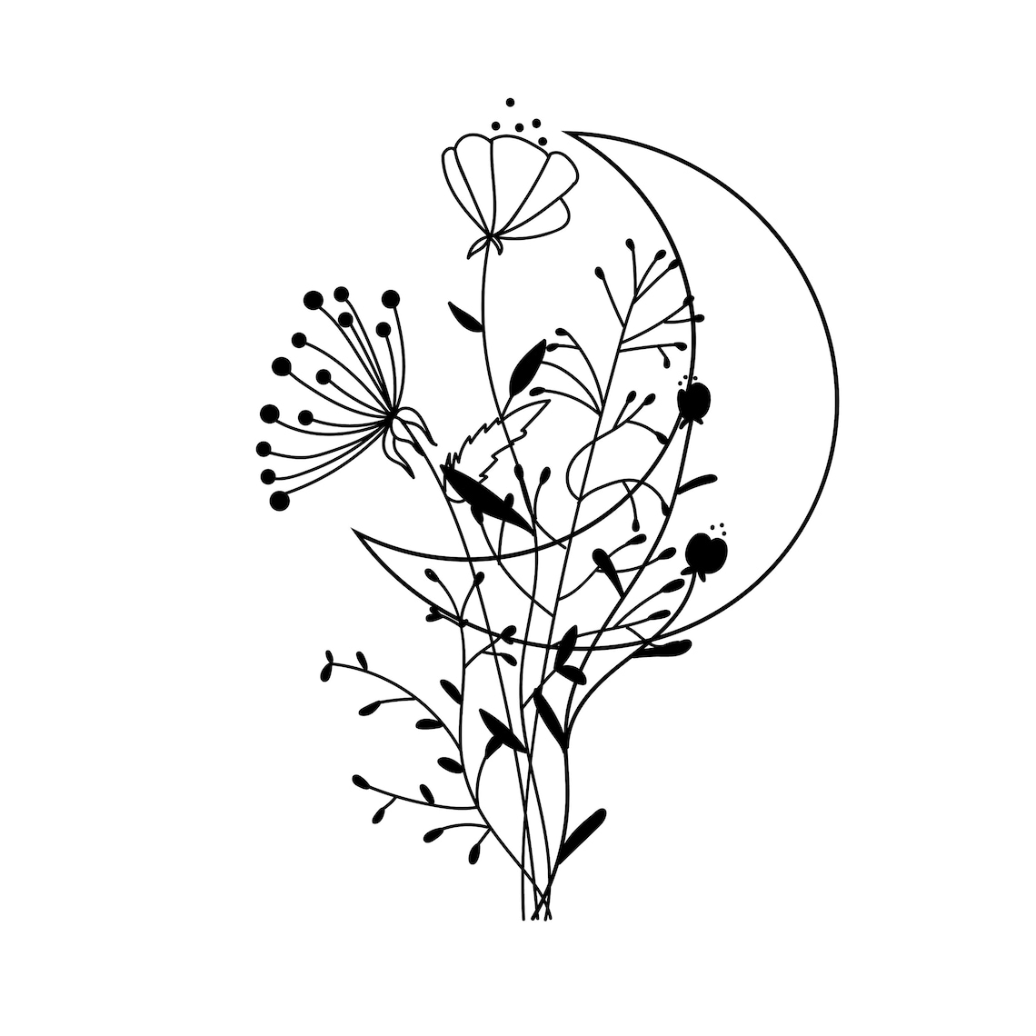 Wild Flowers Bundle Svg Wildflower Design Dxf Eps Jpg - Etsy