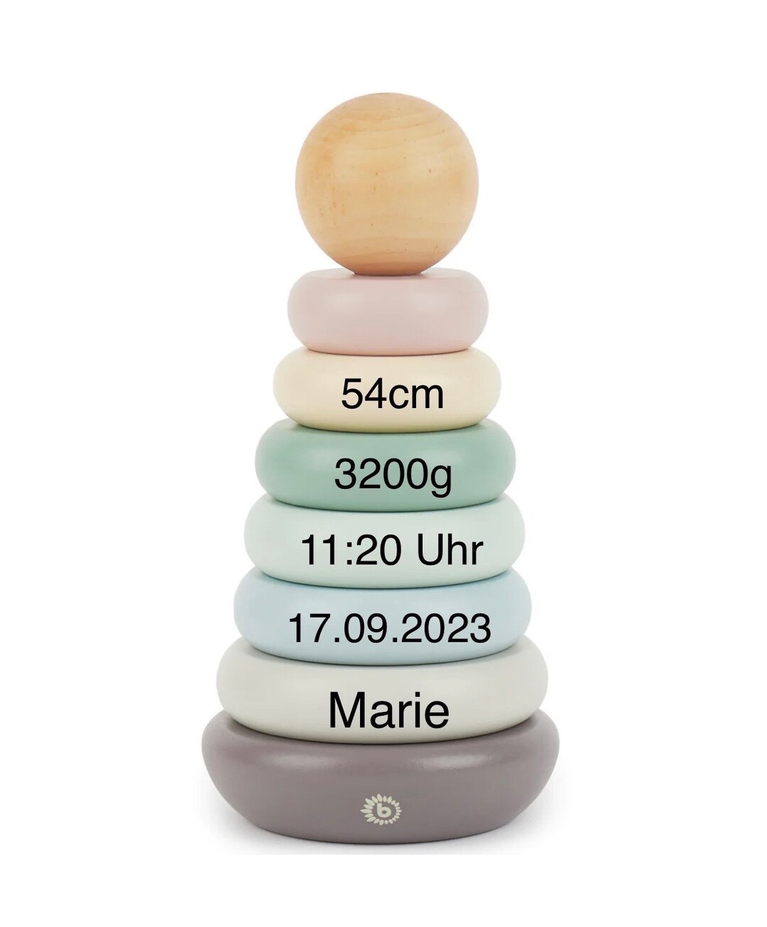 Stacking Tower Wood Engraved With Name and Birth Dates - Etsy