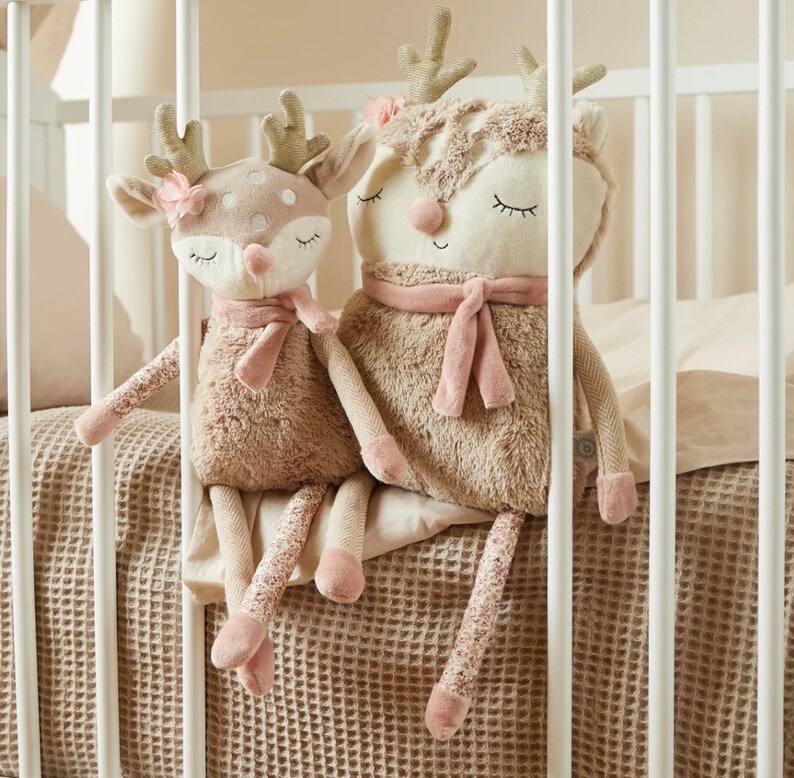 Cuddly Toy Deer Personalized With Names and Dates of Birth - Etsy