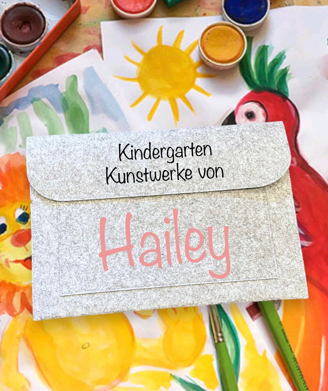 Personalized Folder for Children Felt Folder Kindergarten Artwork ...