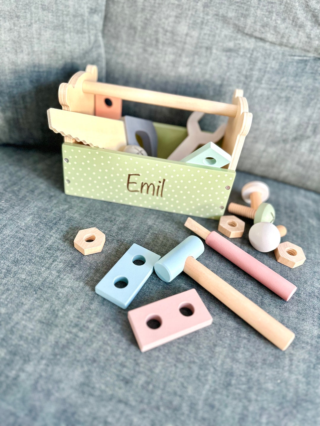 Personalized Tool Box, Wooden Toy Boy, 1st Birthday Gift Boy ...