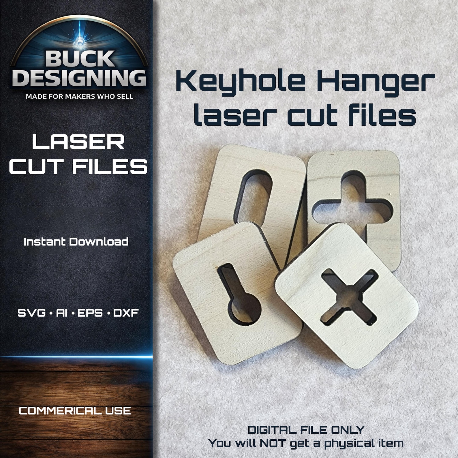 Keyhole & Multi Directional Sign Hanger Laser Cut File Bundle, Svg- Ai ...