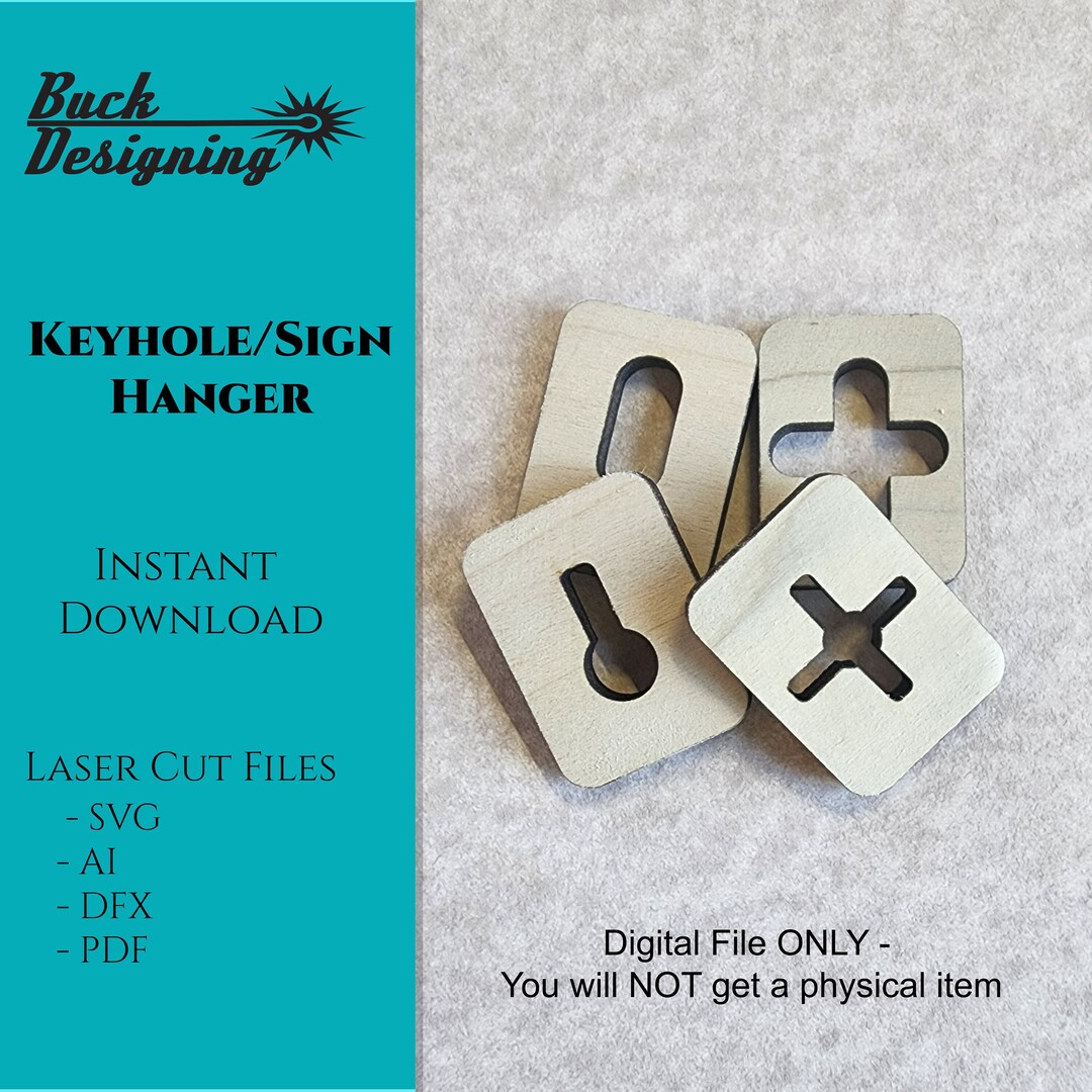 Keyhole & Multi Directional Sign Hanger Laser Cut File Bundle, Svg- Ai ...