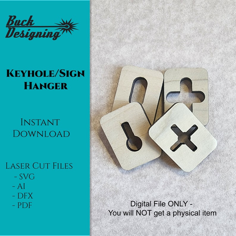 Keyhole & Multi Directional Sign Hanger Laser Cut File Bundle, Svg- Ai ...