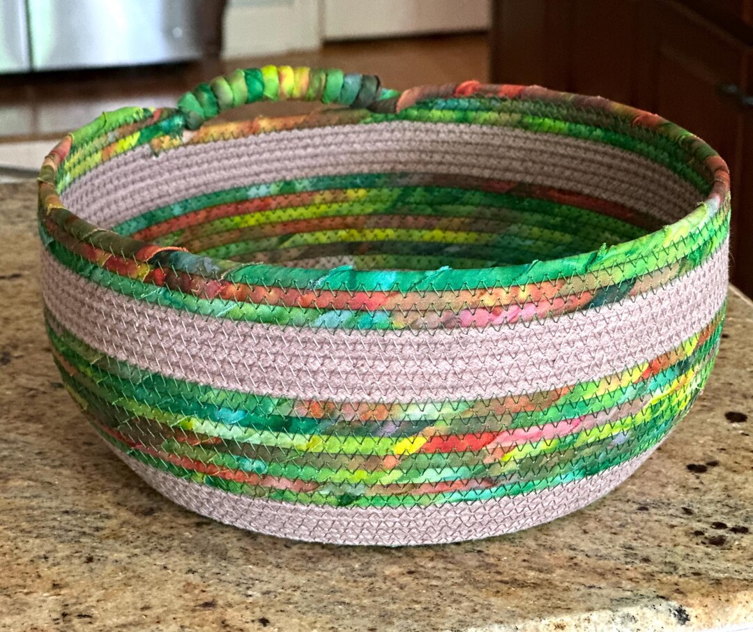Green Tie-dye Rope Basket - Etsy