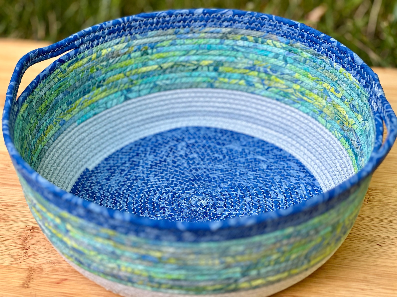 Large Blue & Green Basket - Etsy