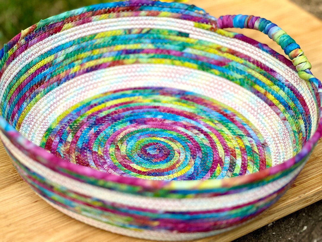 Large Rainbow Tie Dye Rope Basket - Etsy