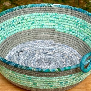 Gray and Teal Rope Basket - Etsy