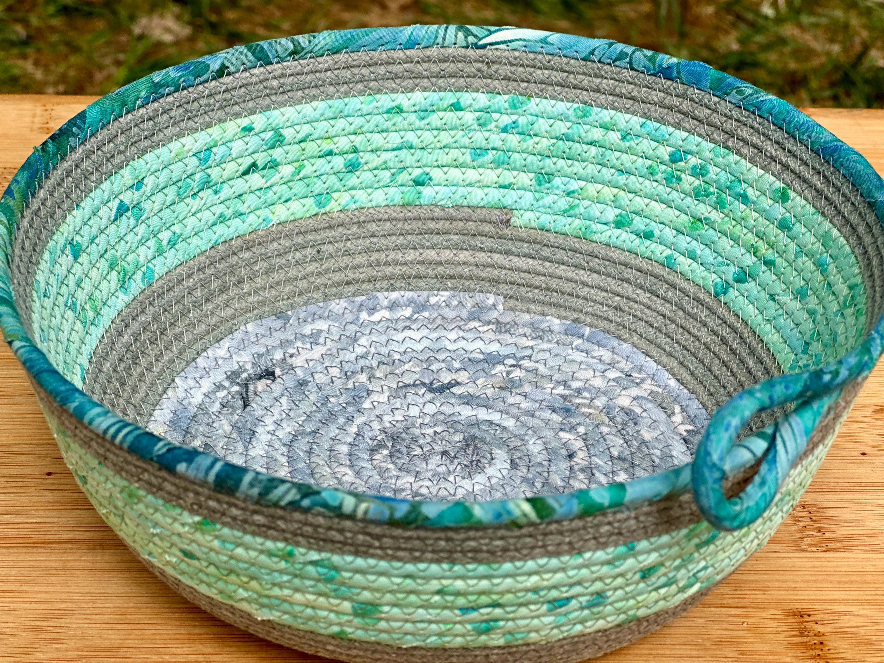 Gray and Teal Rope Basket - Etsy