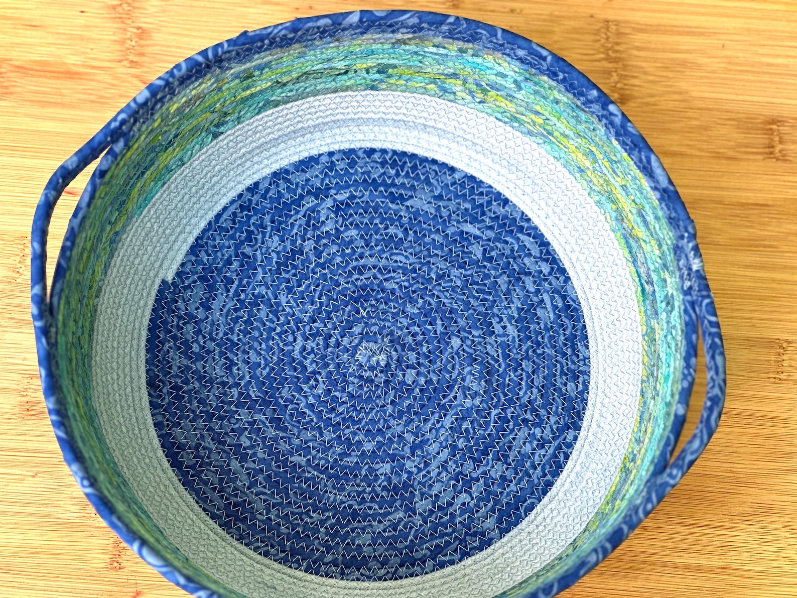 Large Blue & Green Basket - Etsy