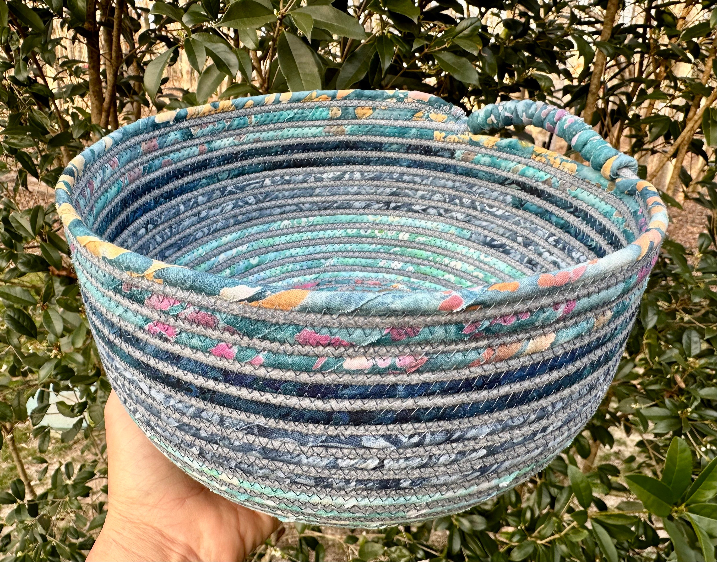 Blue Swirl Batik Basket - Etsy