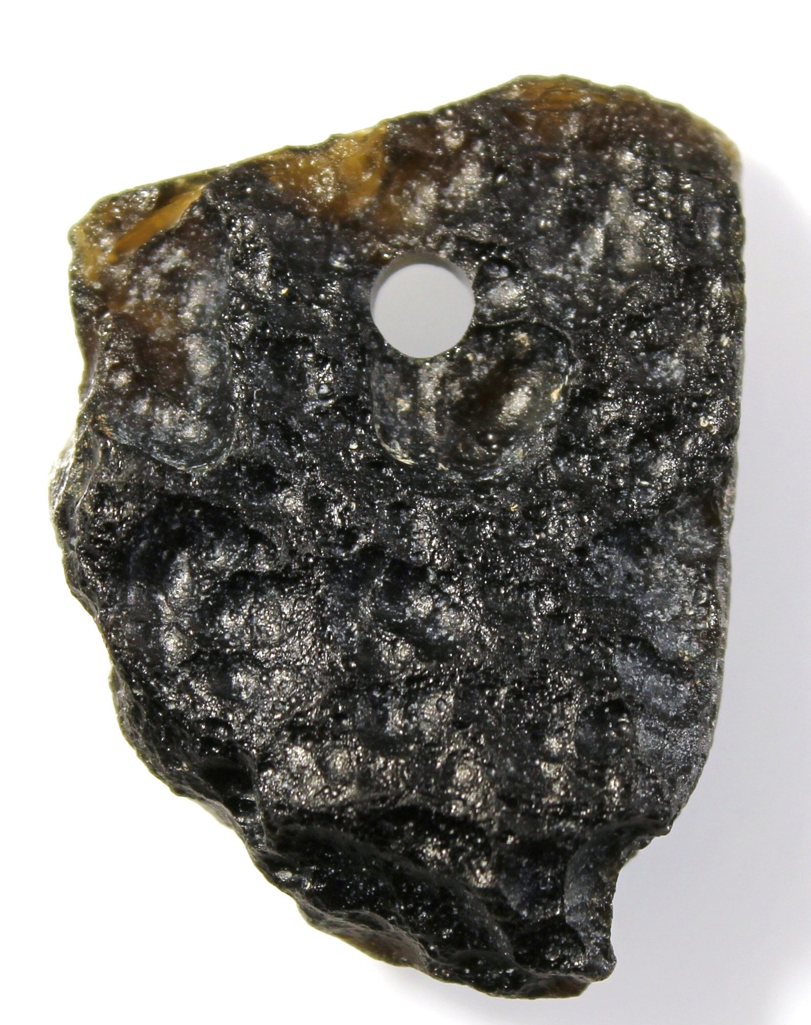 Drilled tektite Vietnam Indochinite 2.53 grams 23x18x6 mm | Etsy