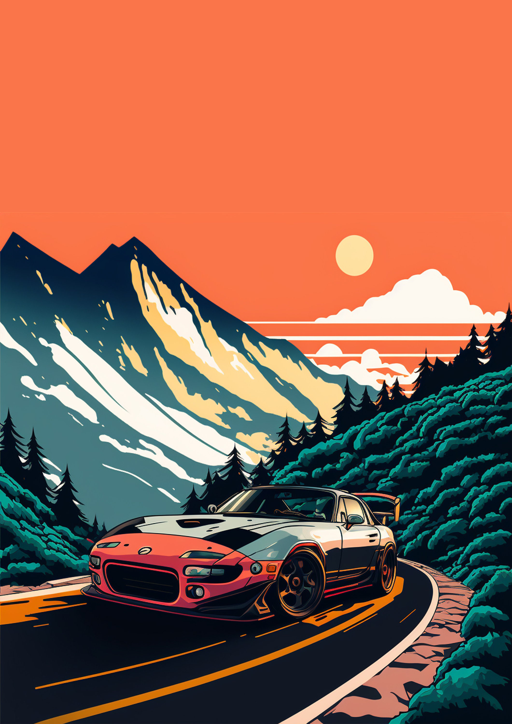 Mazda RX7 FD Print, Mazda RX7 FD Poster, Supercar Print, Car Poster ...