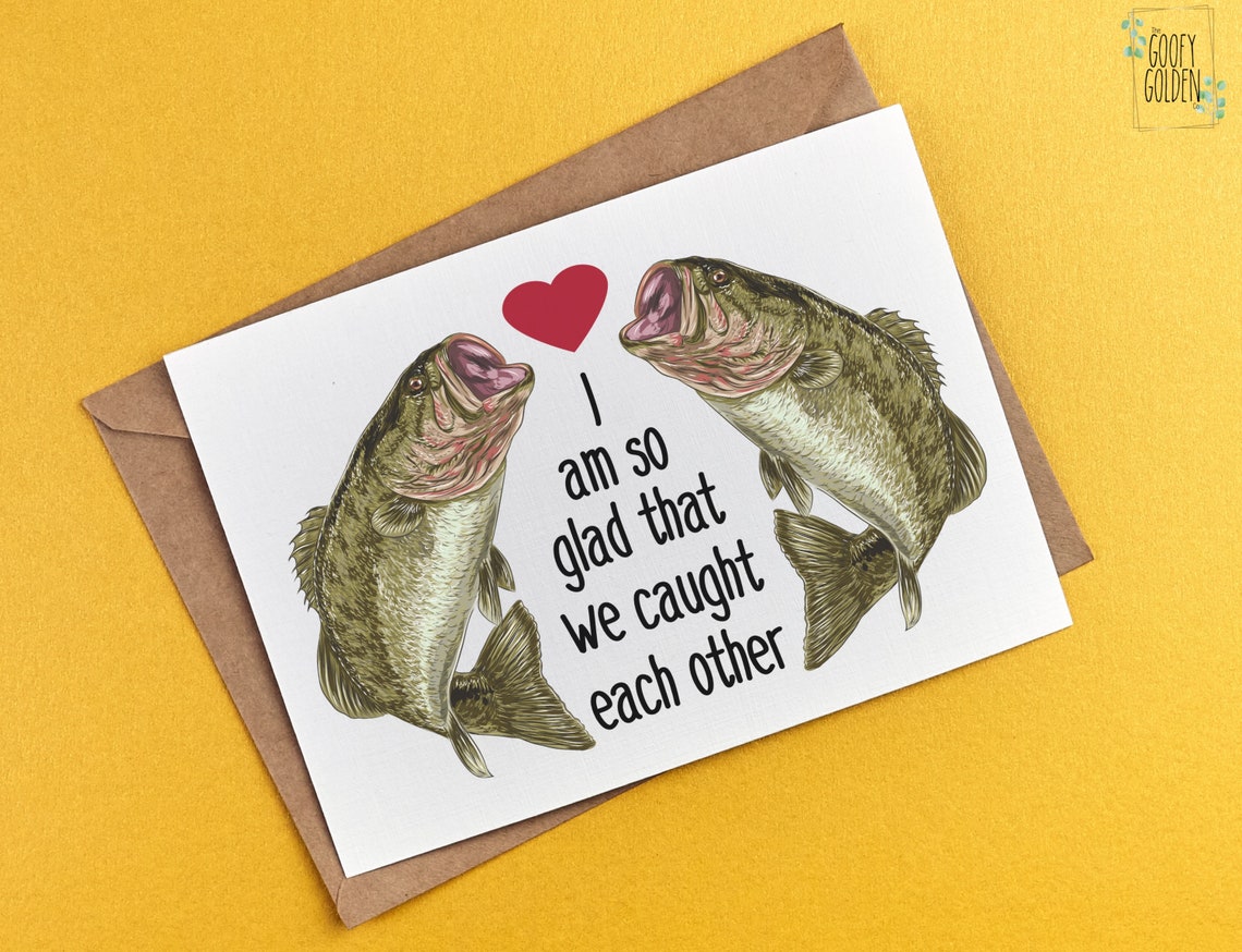 Fish Valentines Card Cards For Husband Cards For Him Funny | Etsy