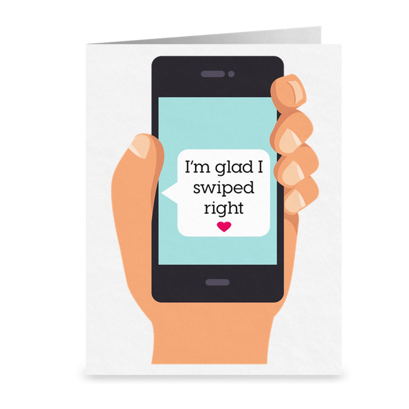 Valentines Day Card Glad I Swiped Right Card Funny - Etsy France