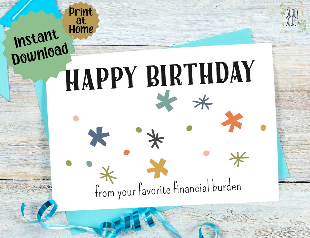 Printable Birthday Card for Dad Parent Birthday Card Funny - Etsy