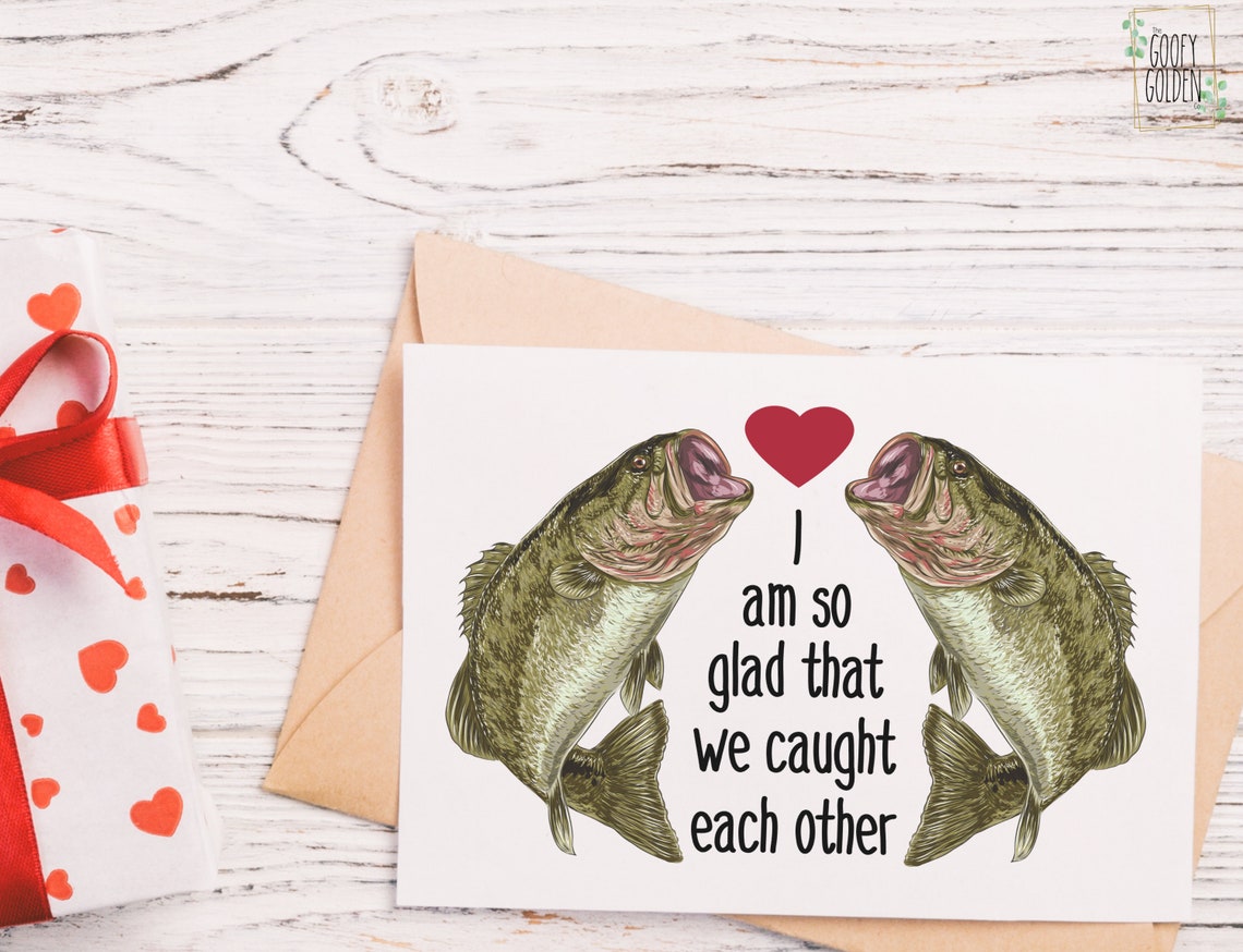 Fish Valentines Card Cards For Husband Cards For Him Funny | Etsy