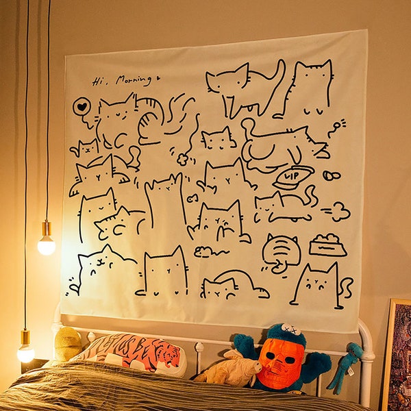 Cat Tapestry - Etsy