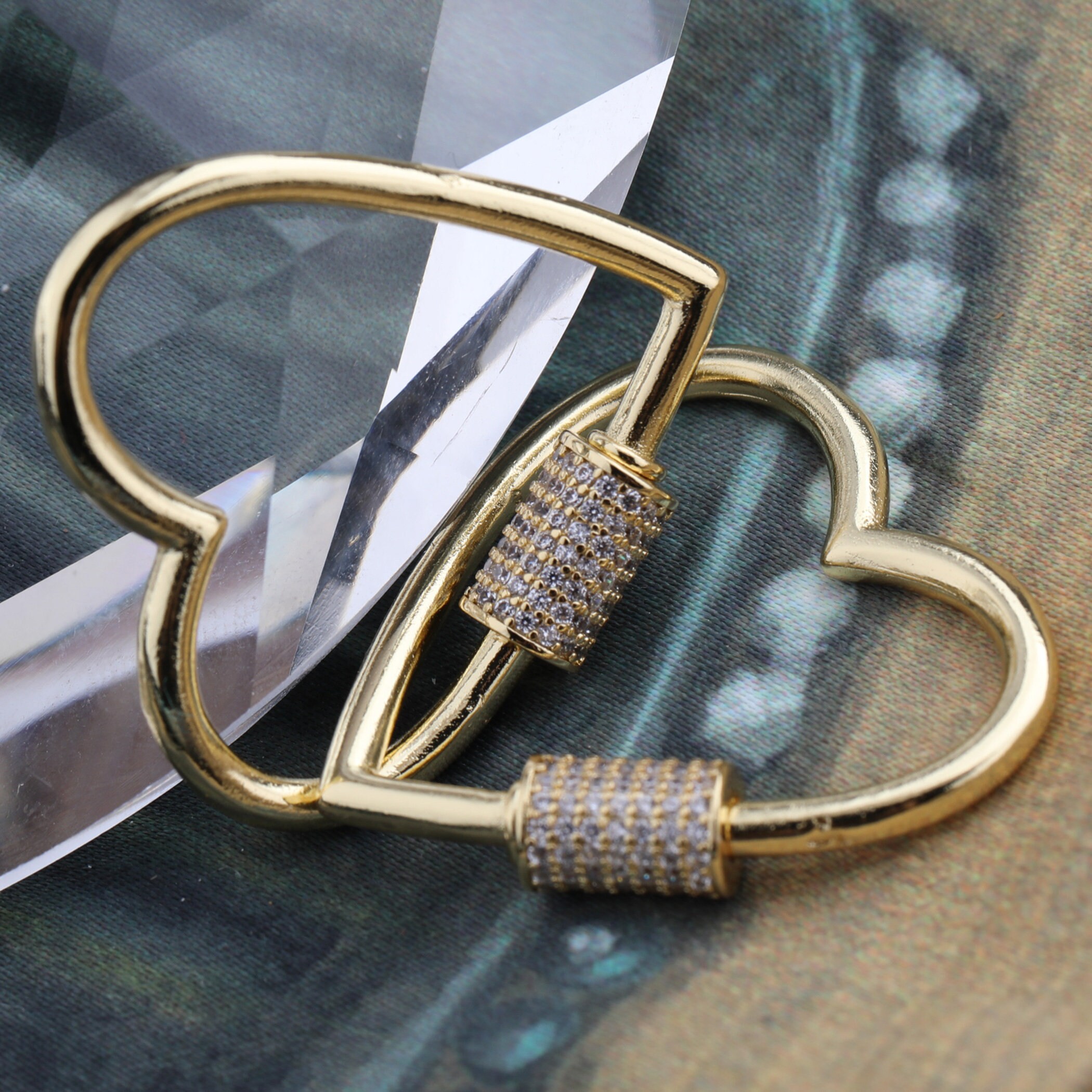 Heart Shape Buckle Beads Cubic Zirconia Rhinestone CZ Micro | Etsy