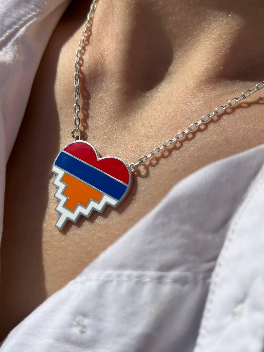 Artsakh Silver Pendant Silver Pendant With Enamel Artsakh Flag Pendant ...