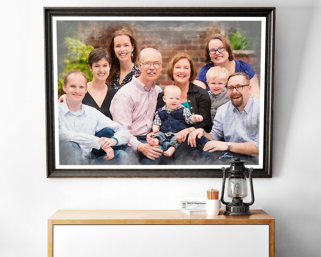 Personalized Family Portraits From Photos Valentine Home Decor - Couple ...